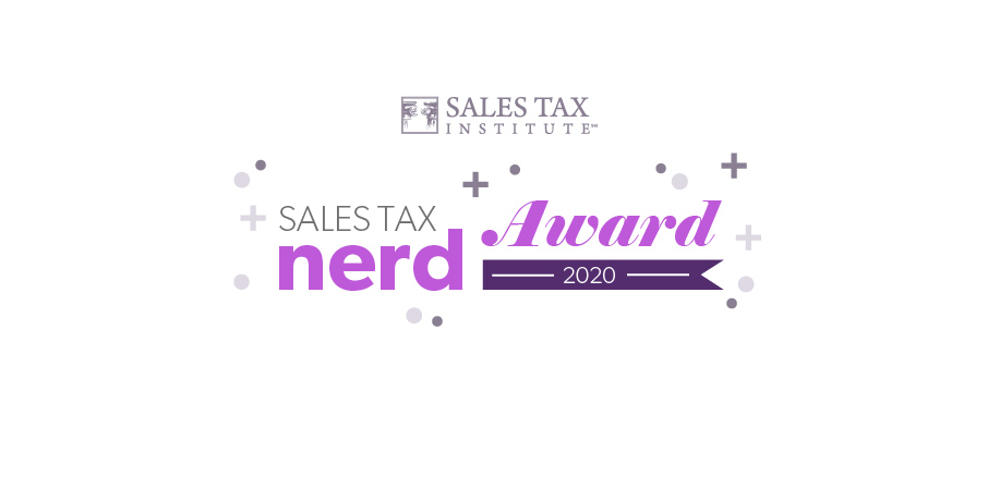 Sales Tax Nerd Award 2020 - Award for Sales Tax Professionals | Sales ...