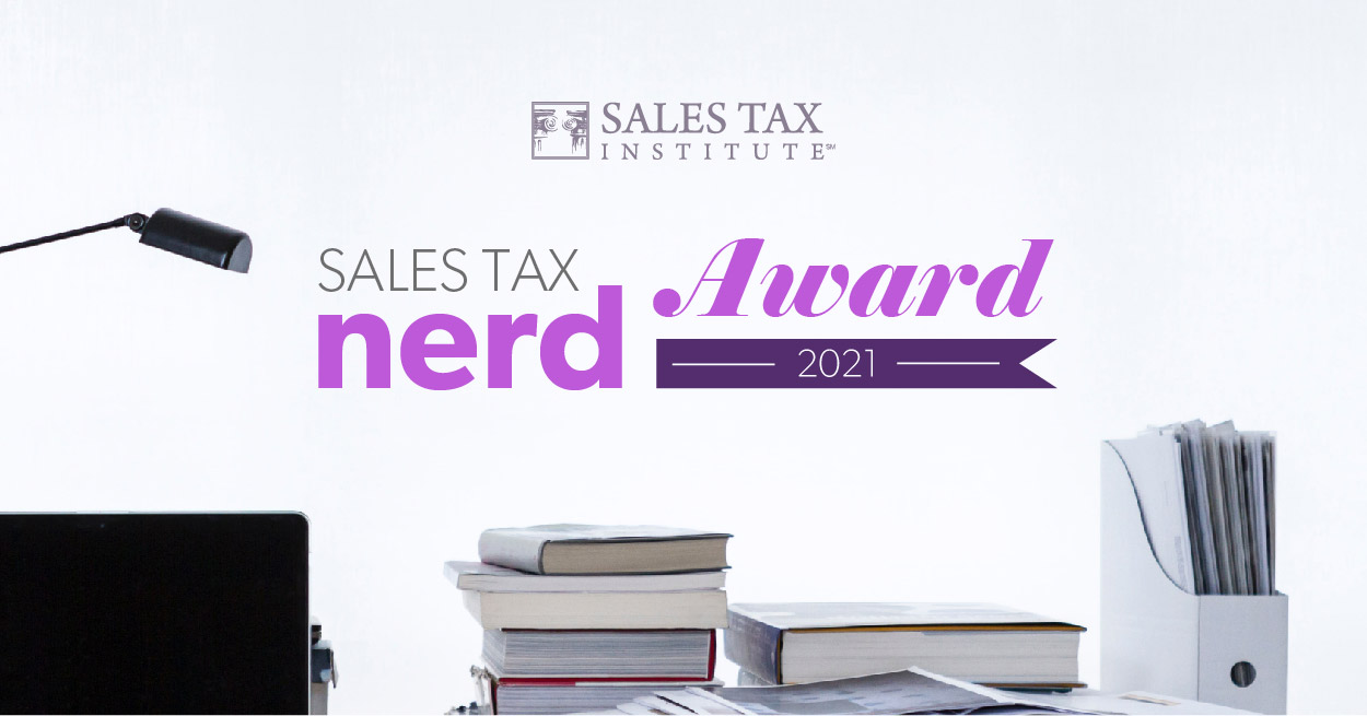 Sales Tax Nerd Award 2021 | Sales Tax Institute
