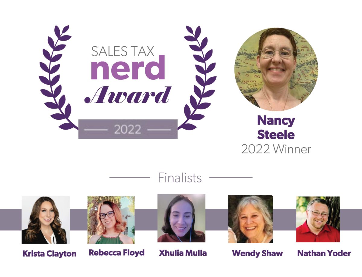 Meet Nancy Steele, Winner of the 2022 Sales Tax Nerd Award - Sales Tax ...