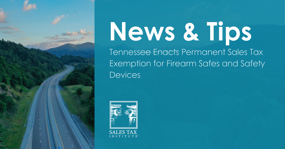 Tennessee Enacts Permanent Sales Tax Exemption for Firearm Safes and ...